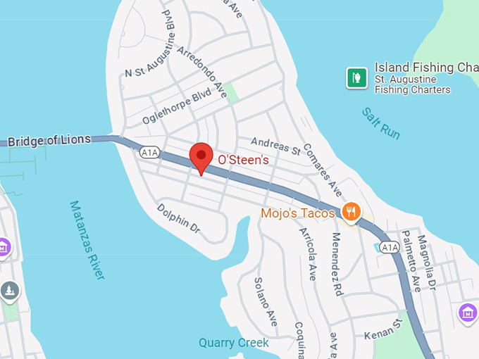 o'steen's restaurant 10 map