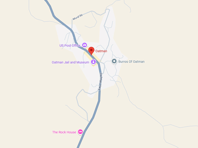 oatman, arizona 10 map