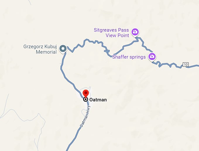 oatman, arizona 10 map