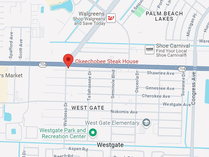 okeechobee steak house west palm beach, fl 10 map