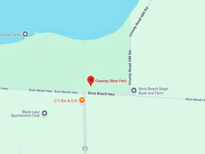 onaway state park 10 map