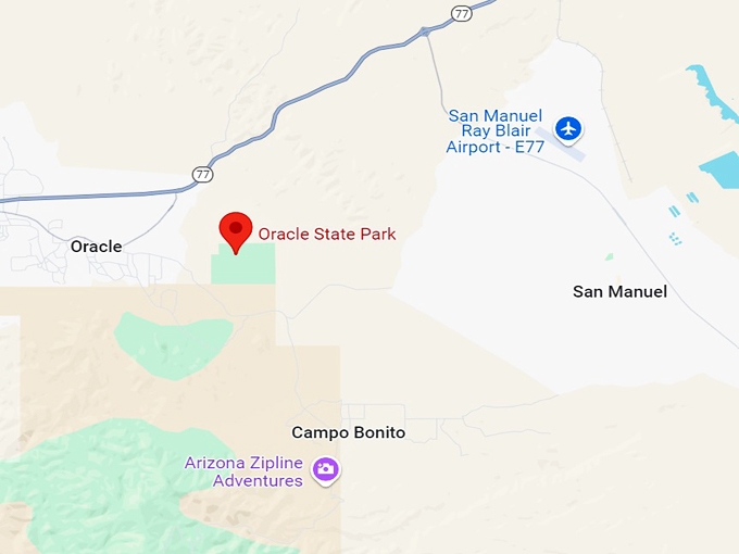 oracle state park map