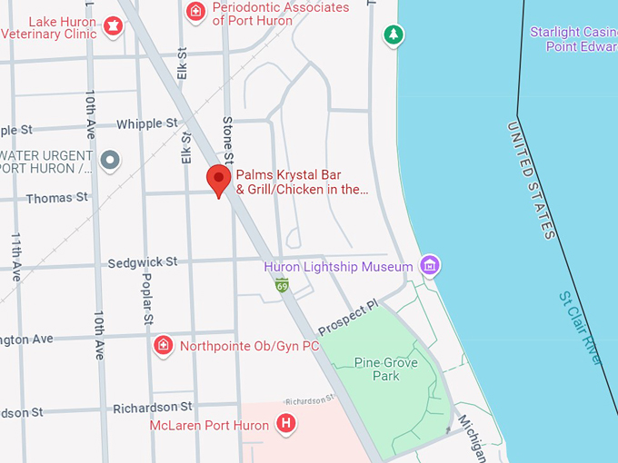 palms krystal bar & grill chicken in the rough 10 map