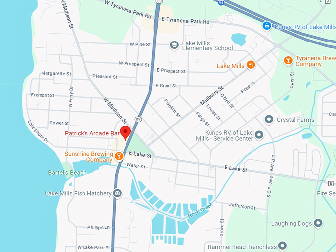 patrick&rsquo;s arcade bar 10 map