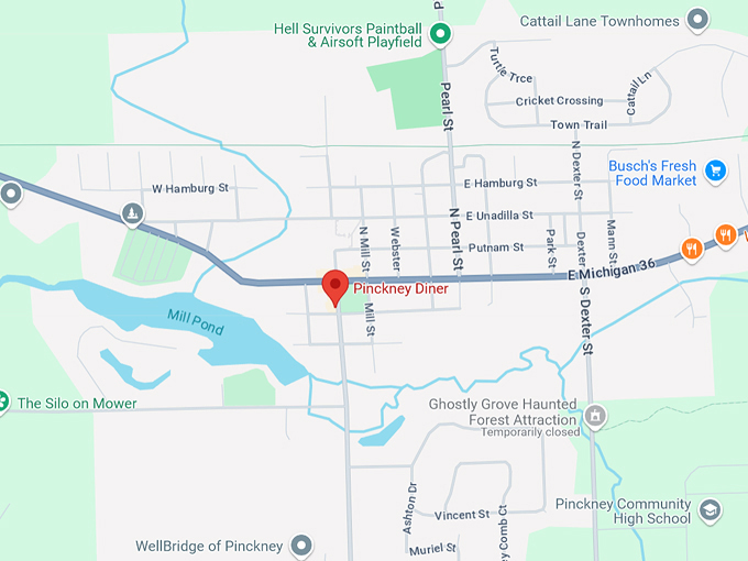 pinckney diner 10 map