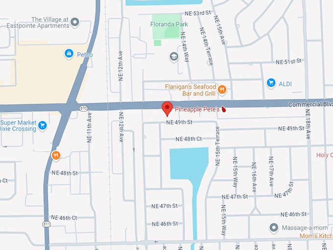 pineapple pete's, florida 10 map