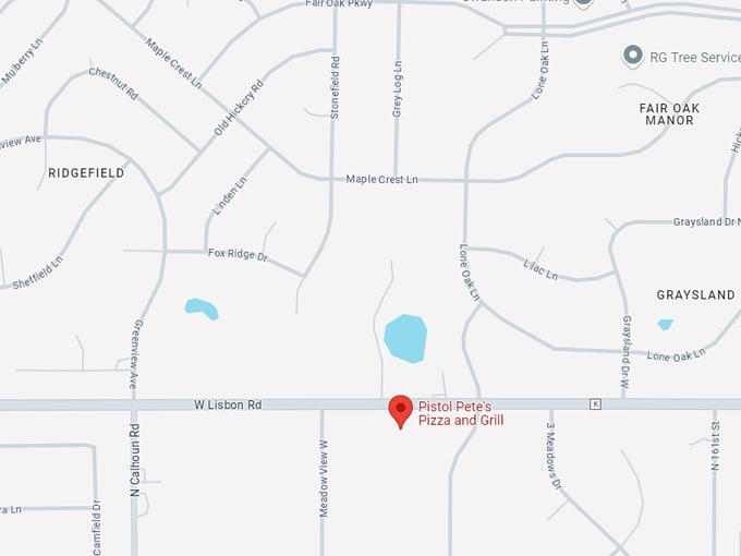 pistol pete's pizza and grill 10 map