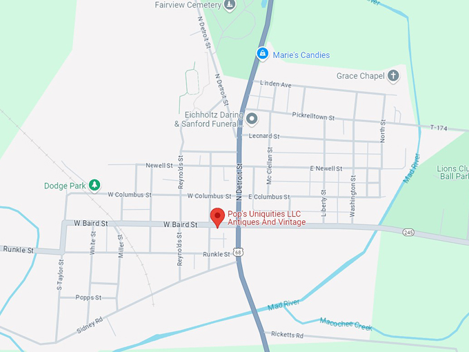 pop's uniquities llc antiques and vintage 10 map