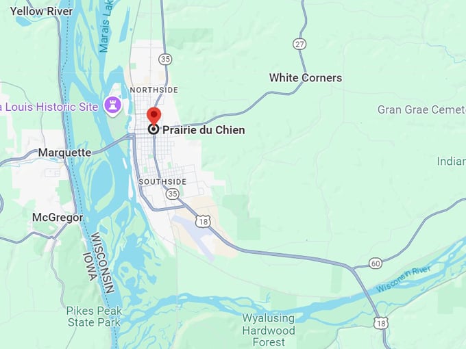 prairie du chien, wi 10 map