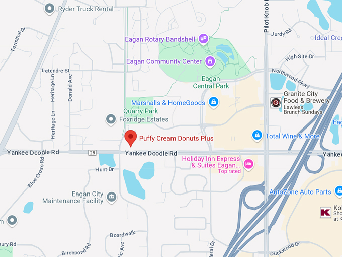 puffy cream donuts plus 10 map