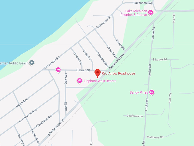 red arrow roadhouse 10 map