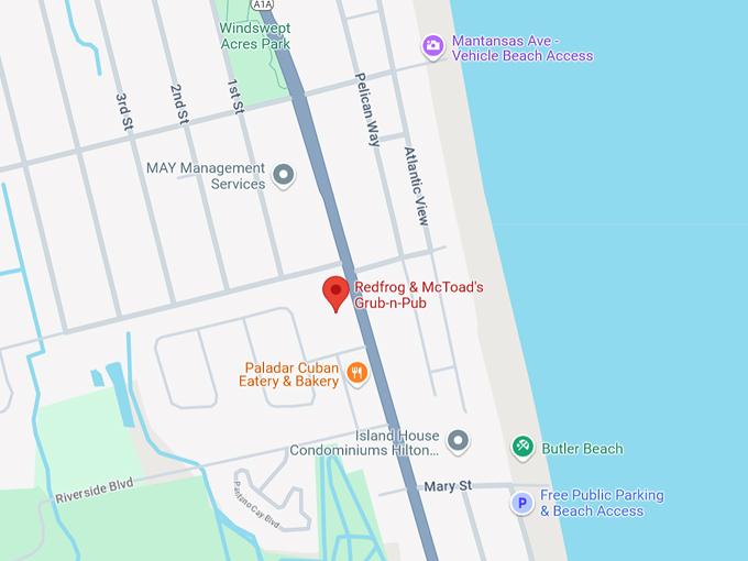 redfrog & mctoad's grub n pub 10 map