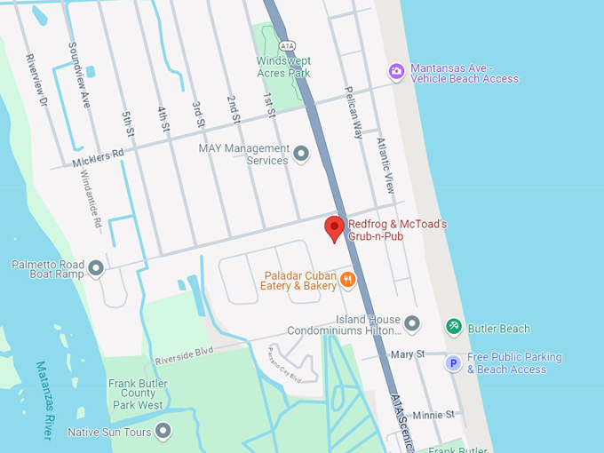 redfrog & mctoad's grub n pub 10 map