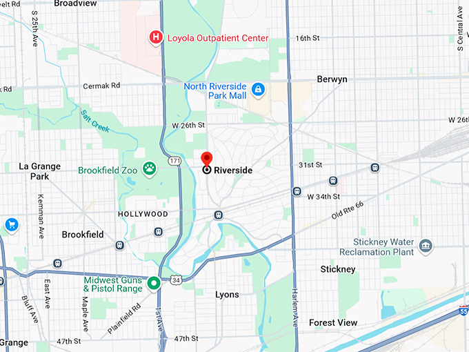 riverside, illinois 10 map