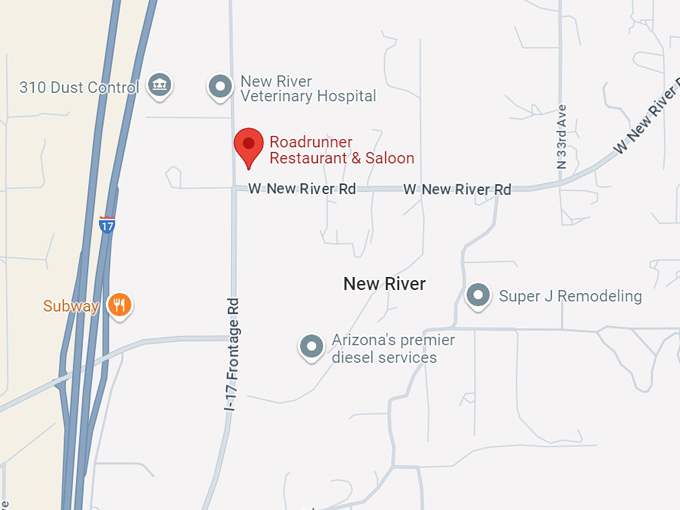 roadrunner restaurant & saloon 10 map