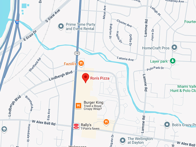 ron's pizza n springboro pike, dayton, oh map