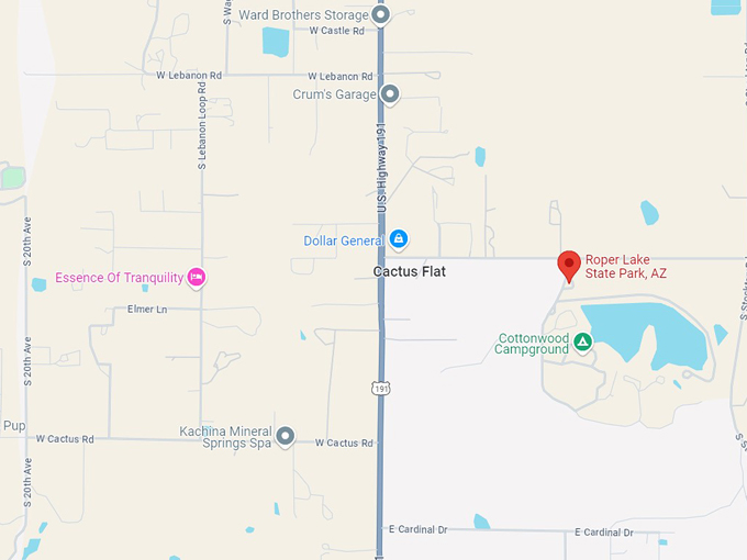 roper lake state park 10 map