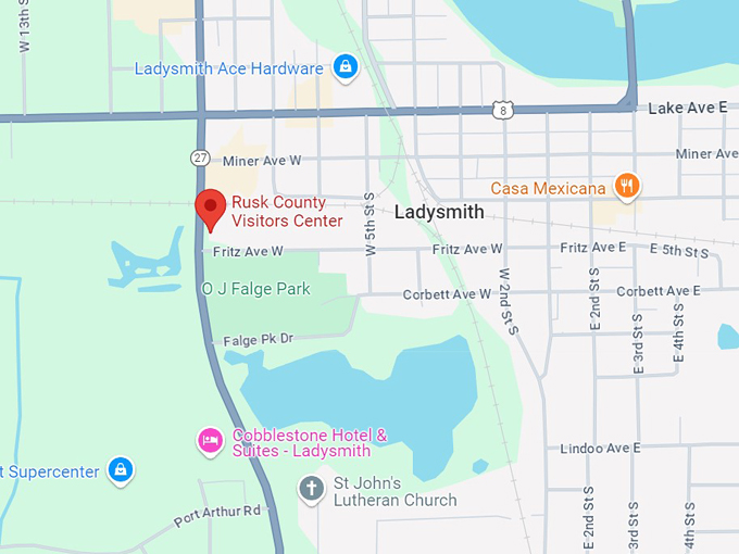 rusk county visitor center 10 map