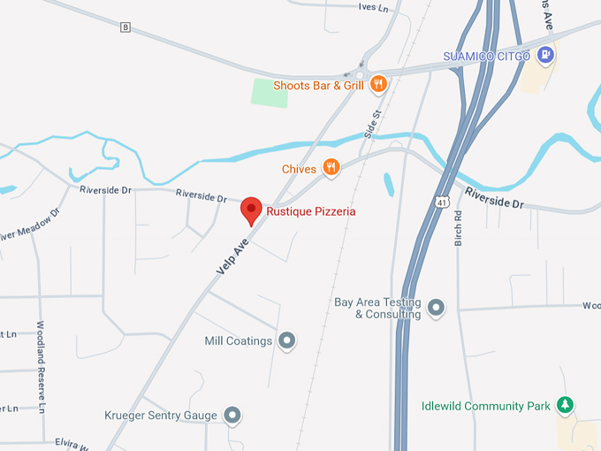 rustique pizzeria 10 map