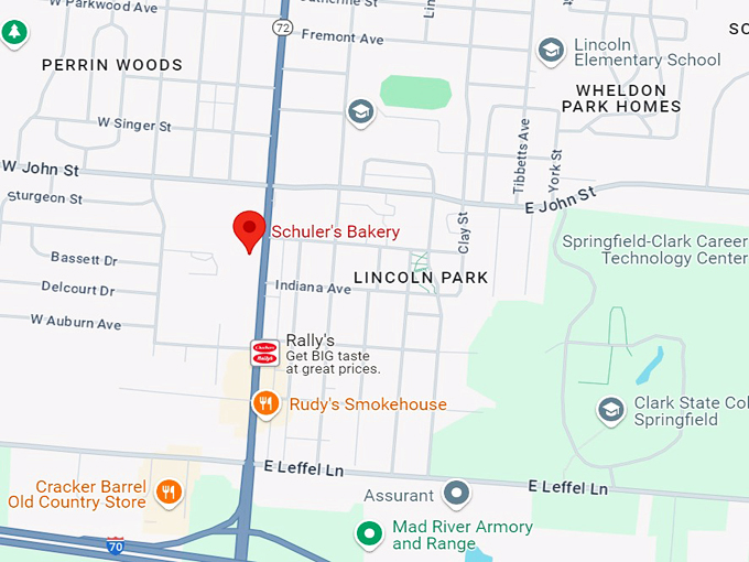 schuler's bakery s limestone st, springfield, oh 10 map