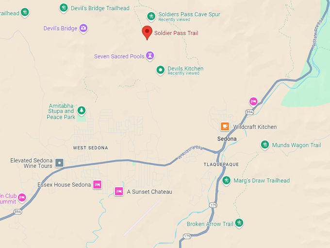 seven sacred pools via soldier pass trail 10 map