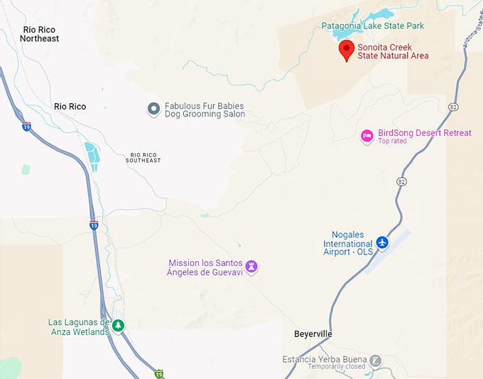 sonoita creek state natural area 10 map