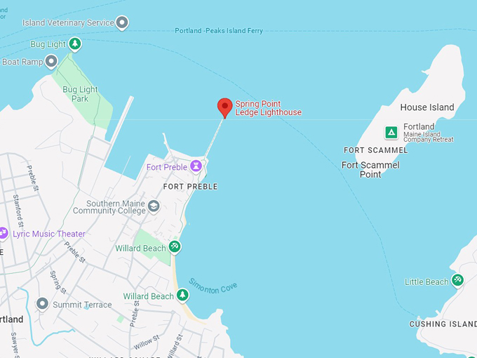spring point ledge lighthouse map