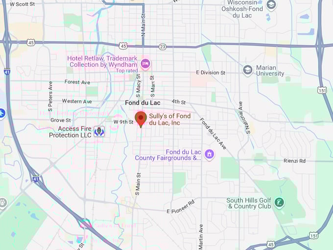 sully's of fond du lac, inc. fond du lac, wi 10 map