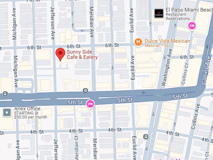 sunny side cafe & eatery 10 map