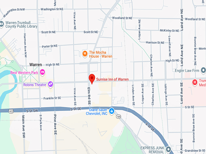 sunrise inn of warren 10 map