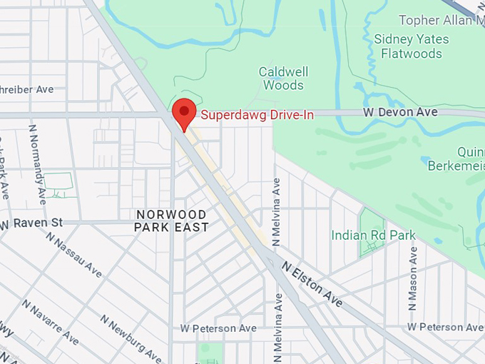 superdawg drive in 10 map