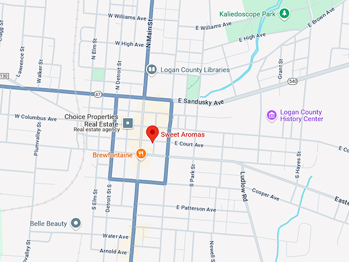 sweet aromas bellefontaiane, oh 10 map