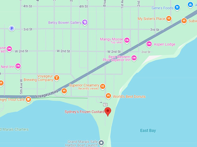 sydney's frozen custard 10 map
