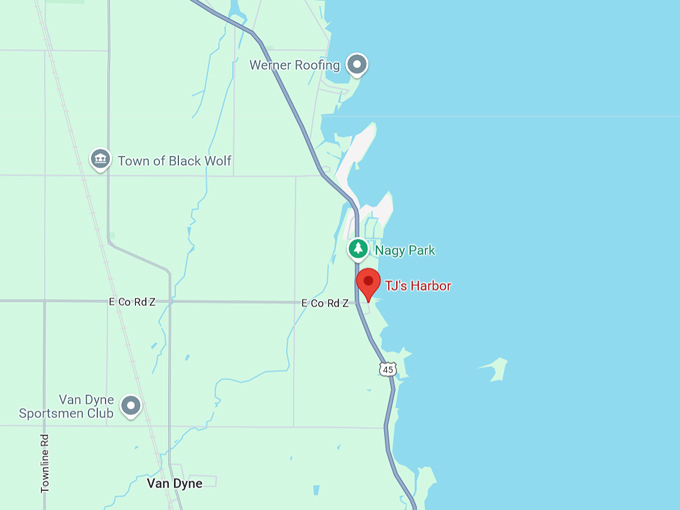 tj's harbor restaurant 10 map