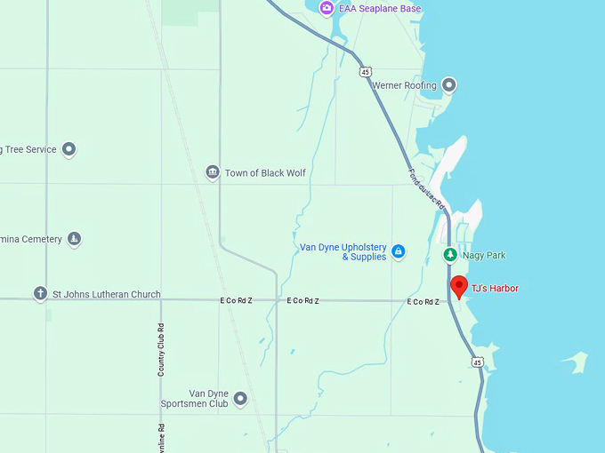 tj's harbor restaurant 10 map