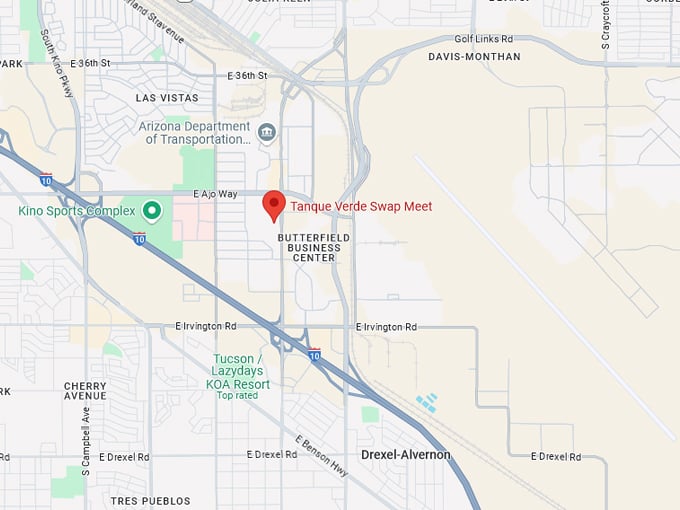 tanque verde swap meet 10 map