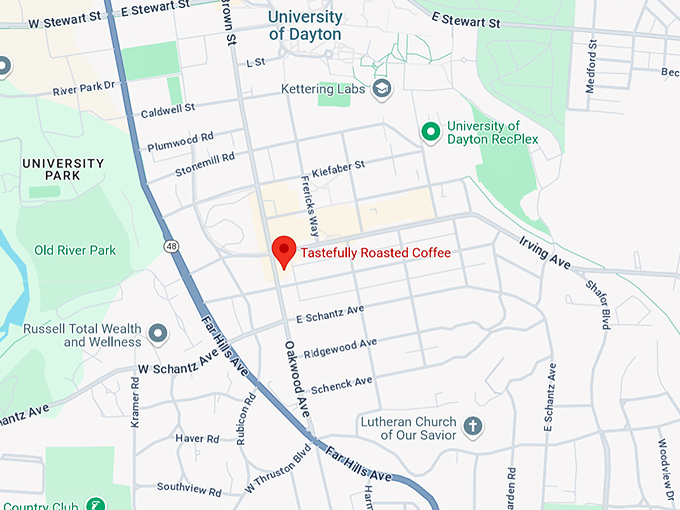 tastefully roasted coffee dayton, oh 10 map