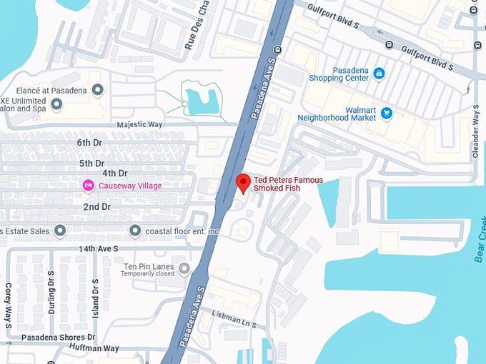 ted peters famous smoked fish map