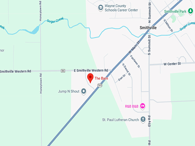 the barn restaurant 10 map