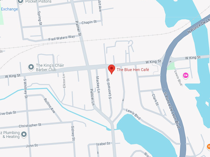 the blue hen caf&eacute; 10 map