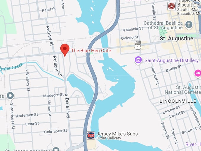 the blue hen caf&eacute; 10 map