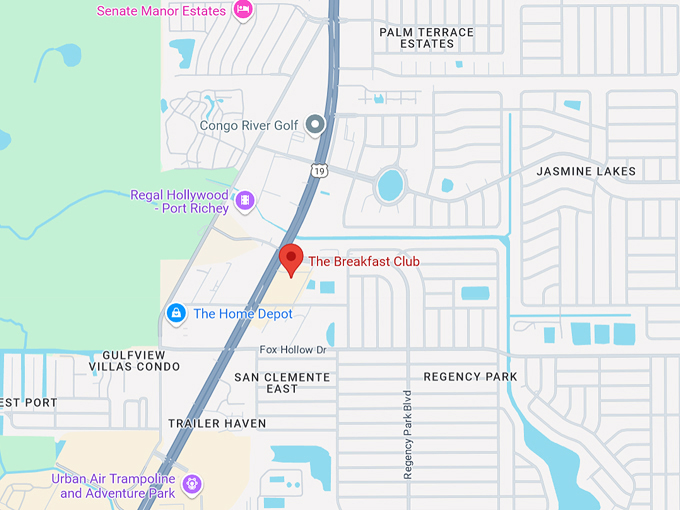 the breakfast club us 19, port richey, fl 10 map