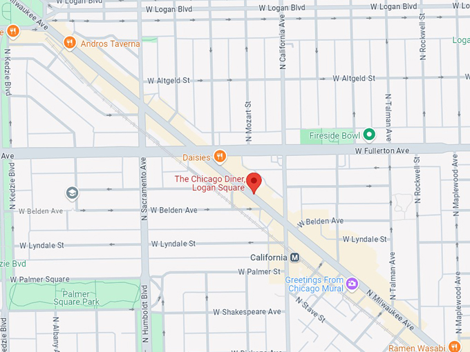 the chicago diner, logan square 10 map
