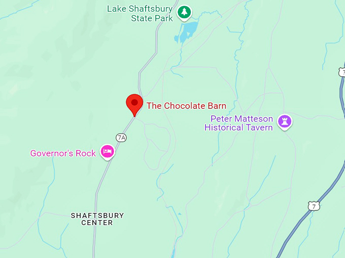 the chocolate barn map