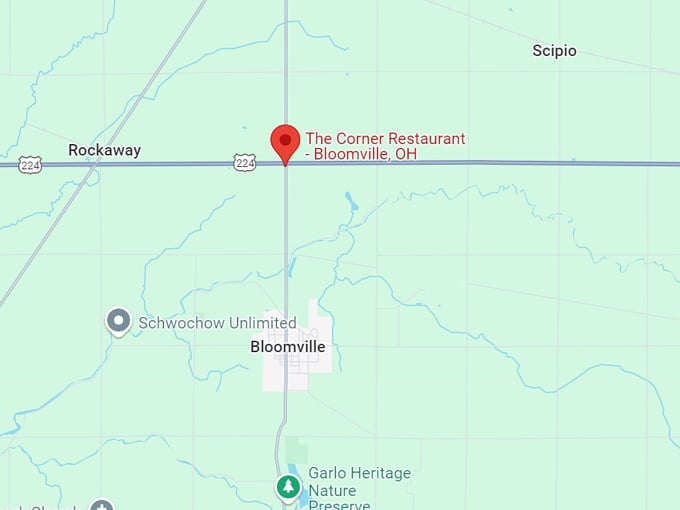 the corner restaurant bloomville, oh 10 map