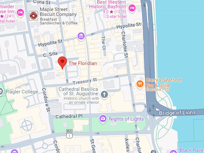 the floridian restaurant 10 map