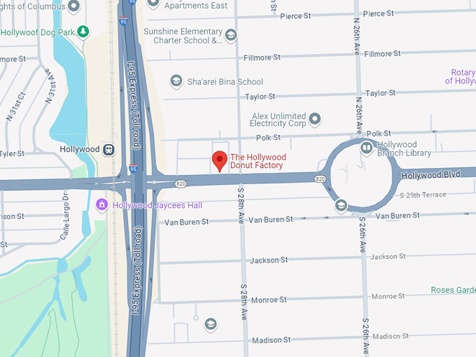 the hollywood donut factory 10 map
