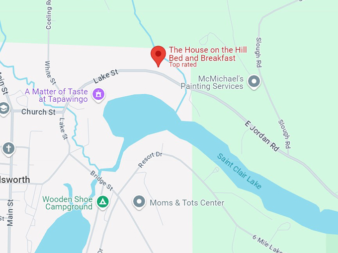 the house on the hill bed and breakfast 10 map