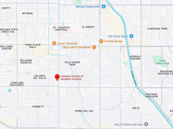the humane society of southern arizona thrift store 10 map
