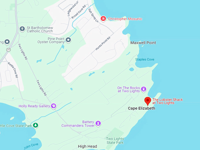 the lobster shack at two lights map
